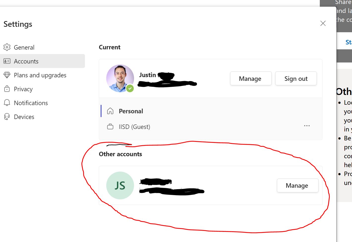 How to remove a "other" work account from Microsoft Teams when you can ...